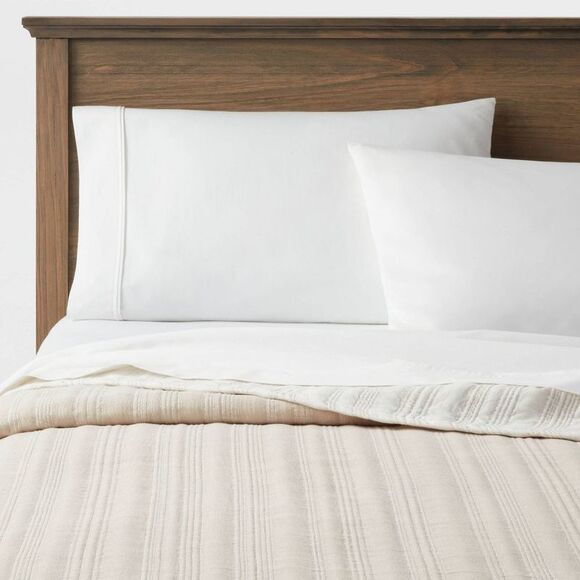 Threshold | Bedding | Fullqueen Reversible Matelass Stitched Stripe ...